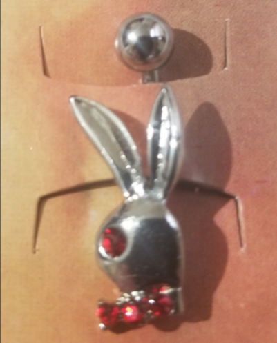 Bunny Rabbit Red Belly Button Ring Body Jewelry