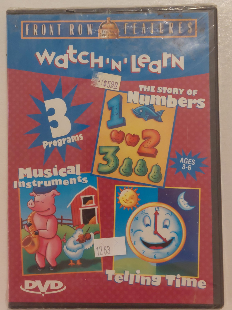 Watch N Learn The Story of Numbers Musical Instruments Telling Time DVD New