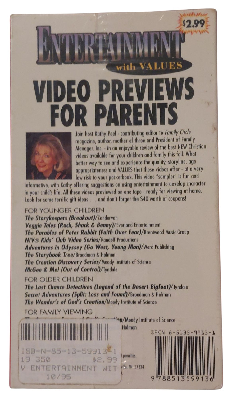 Entertainment with Values Video Previews for Parents VHS Video Sealed