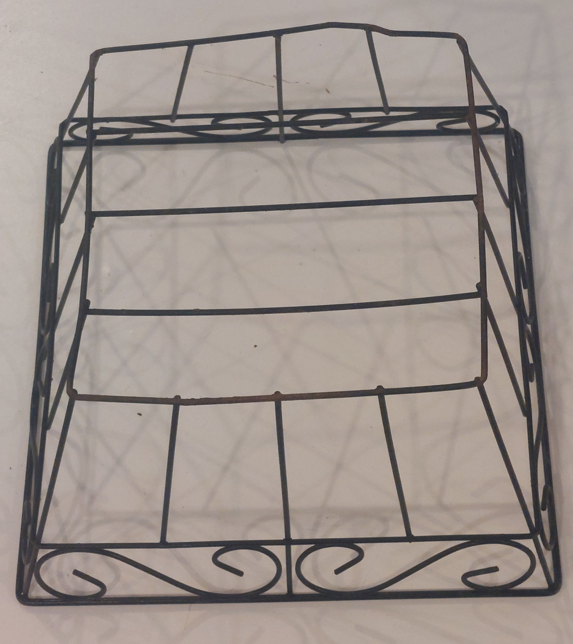 Black Wire Metal Scroll Design Basket Planter Unique