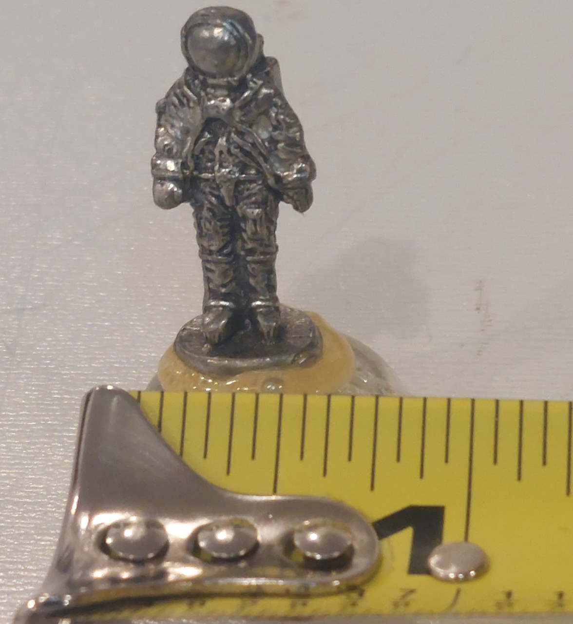 Astronaut Pewter Mini Figure on Clear Glass Figurine