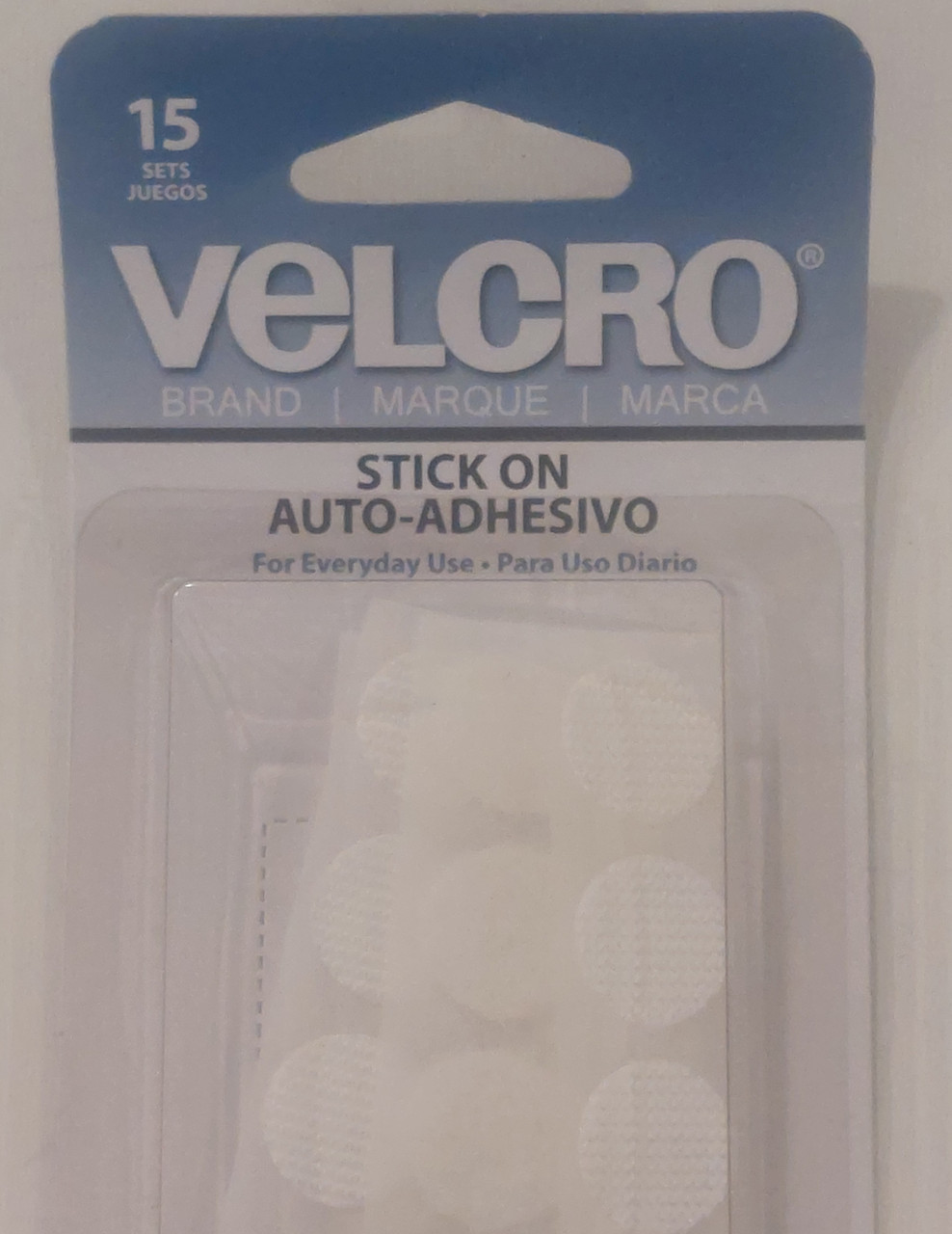 Velcro Brand Stick On Adhesive 5/8-inch White Coins 15 Sets New