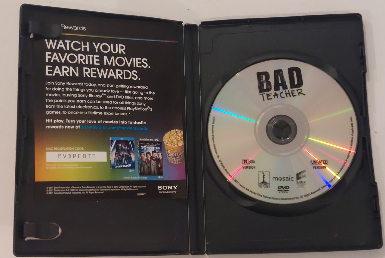 Bad Teacher DVD Movie Tested Works Stars Cameron Diaz Jason Segel
