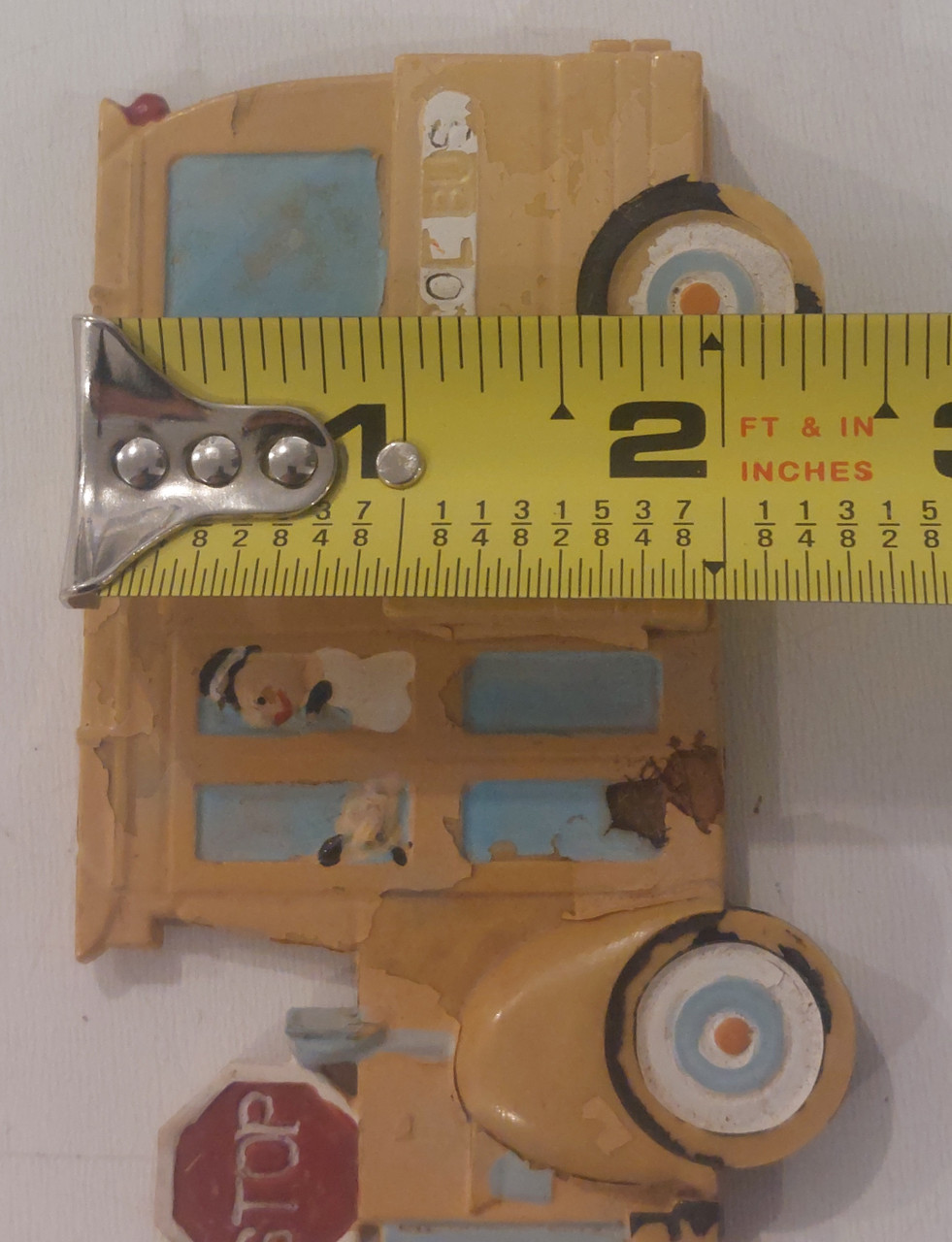 School Bus with Stop Sign Refrigerator Magnet Vintage