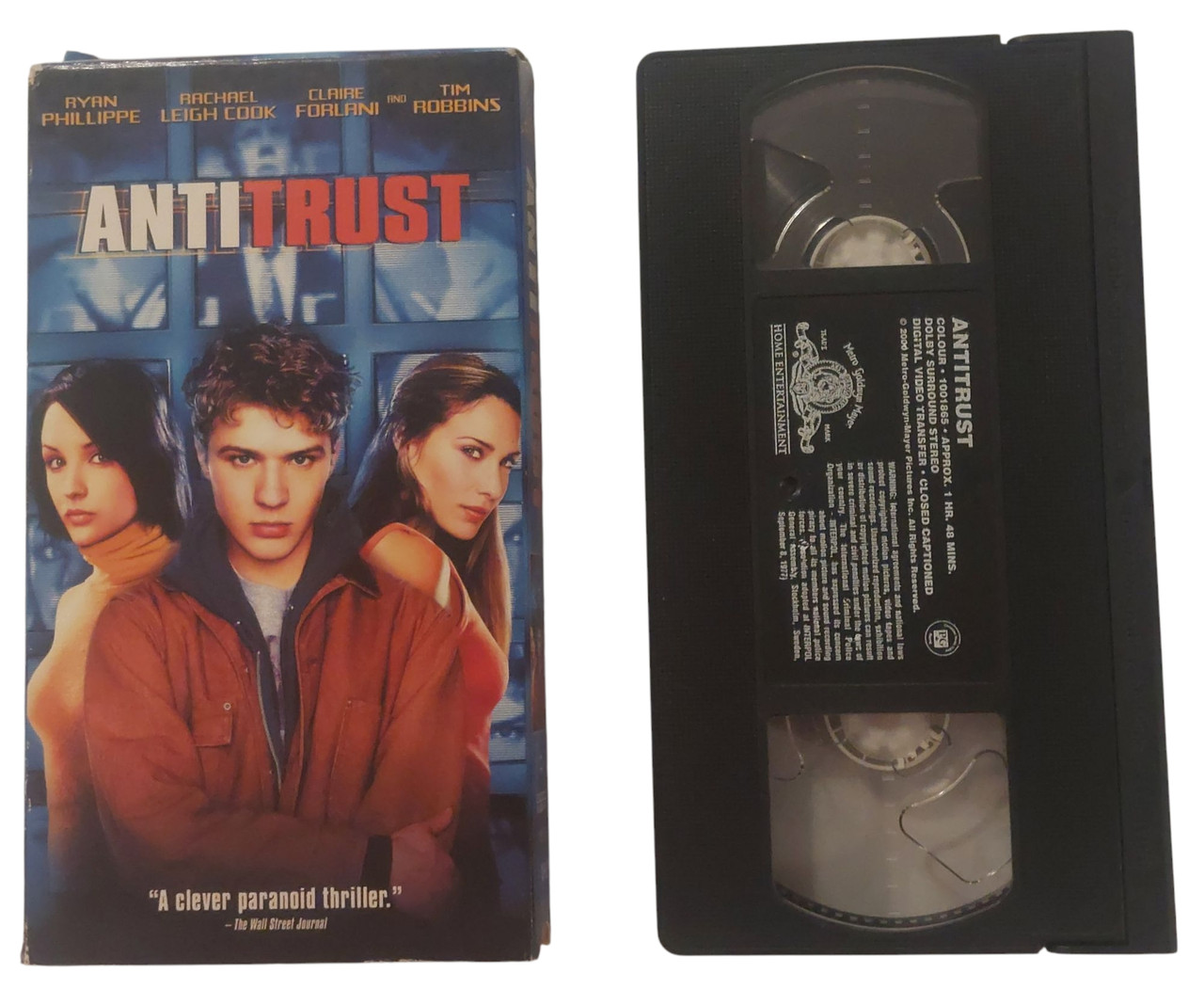 Antitrust VHS Video Movie Stars Rachel Leigh Cook Tim Robbins with ...
