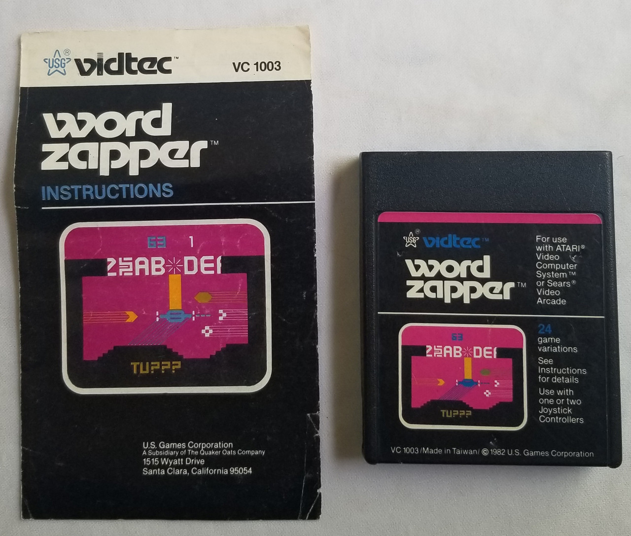 Word Zapper Atari 2600 Video Game with instruction booklet