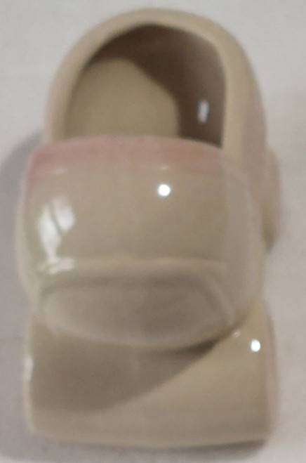 Pink & White Baby Buggy Pottery Flowerpot Planter circa 1960s Vintage