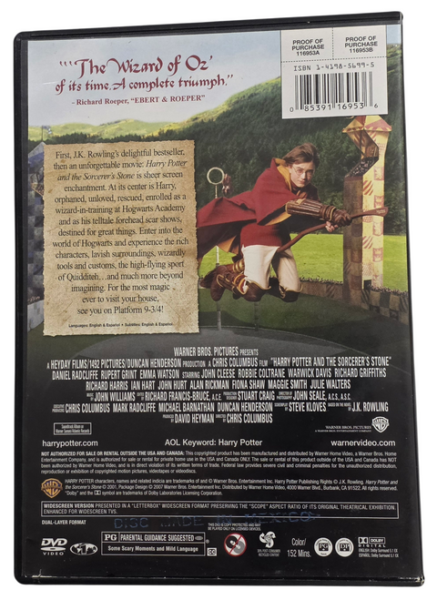 Harry Potter and the Sorcerer's Stone Widescreen Edition DVD