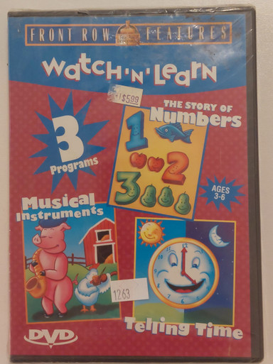 Watch N Learn The Story of Numbers Musical Instruments Telling Time DVD New