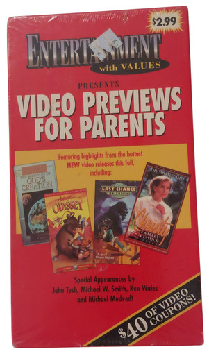 Entertainment with Values Video Previews for Parents VHS Video Sealed