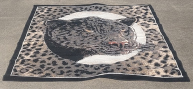 Black Leopard Panther Cat Design 5X8 Area Rug New Unused