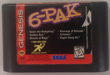 6 Pak Sega Genesis Video Game Sonic Hedgehog Golden Axe Streets of Rage