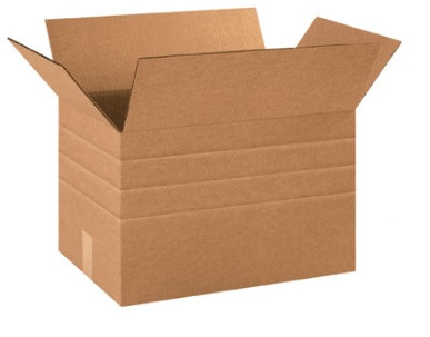 18" x 12" x 12" Multi-Depth Corrugated Cardboard Shipping Boxes 25/Bundle