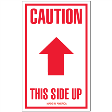 3" x 5" - "Caution - This Side Up" Arrow Labels Roll / 500