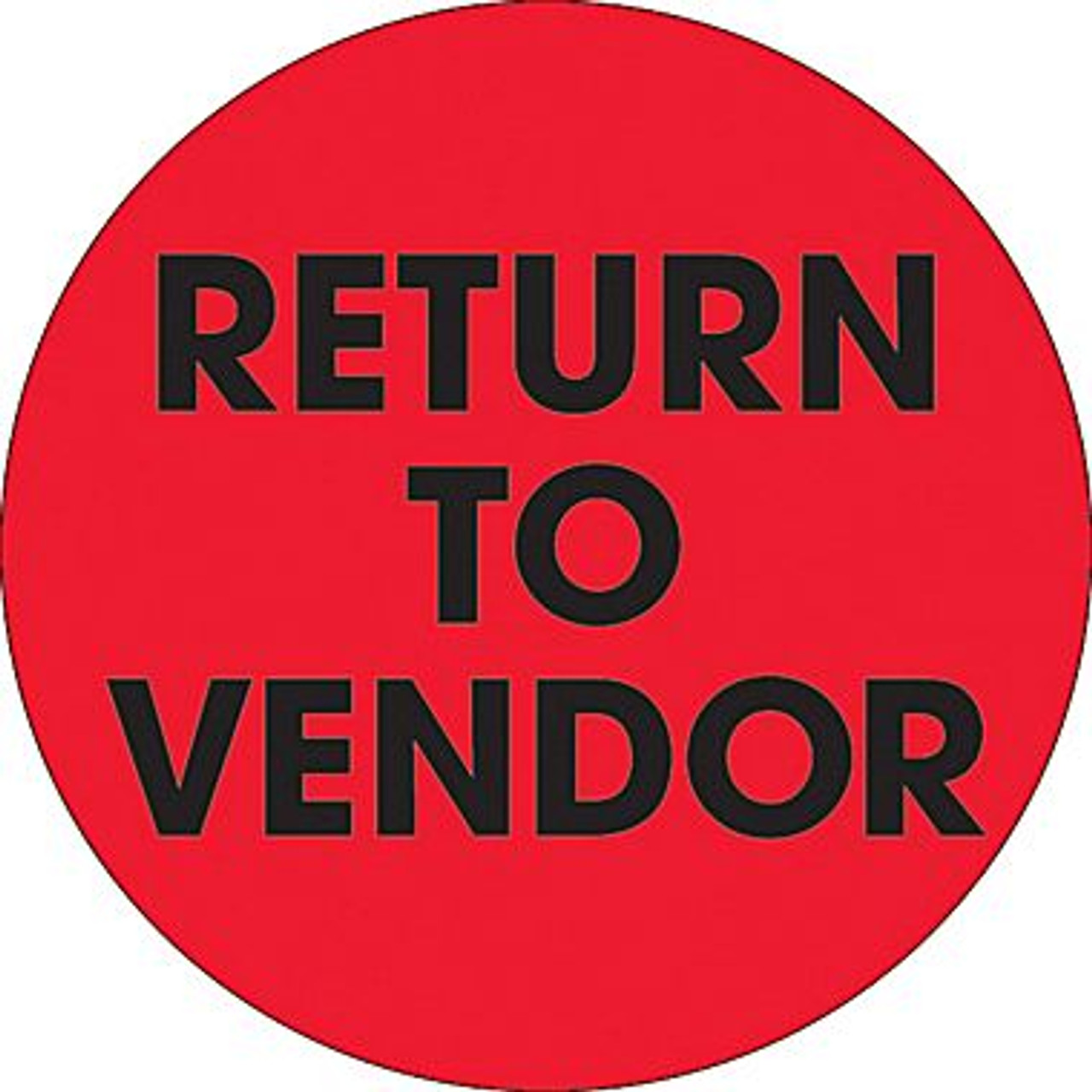 2" Circle - "Return To Vendor" Fluorescent Red Pre-Printed Inventory ...