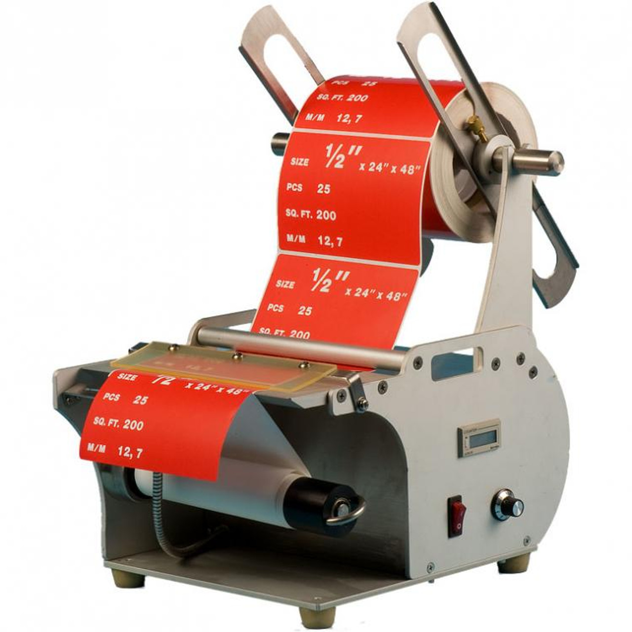 Adjustable Semi-Automatic Bottle Label Applicator Machine