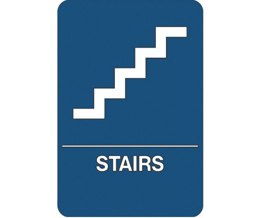 9" x 6" "Stairs" ADA Compliant Plastic Sign