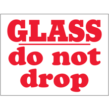 4" x 4" - "Glass - Do Not Drop" Labels Roll / 500