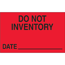 1 1/4" x 2" - "Do Not Inventory - Date" (Fluorescent Red) Labels Roll / 500