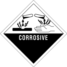 4" x 4" - "Corrosive" Subsidiary Risk Labels Roll / 500