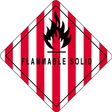 4" x 4" - "Flammable Solid" Labels Roll / 500
