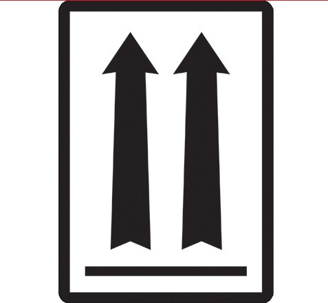 3" x 4 1/4" - (two up arrows over black bar) Arrow Labels Roll / 500