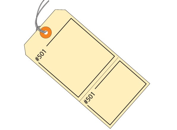 Pre-Strung Manila Claim Tags #5, 4 3/4" x 2 3/8" Case / 1000