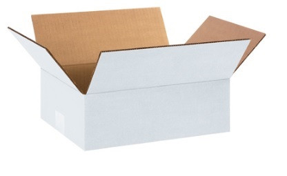 12" x 9" x 4" White Corrugated Cardboard Shipping Boxes 25/Bundle