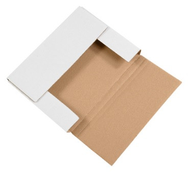 11" x 8 1/2" x 3" White Easy-Fold Mailers 50/Bundle