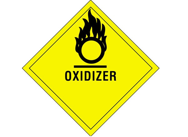 4" x 4" - "Oxidizer" Subsidiary Risk Labels Roll / 500