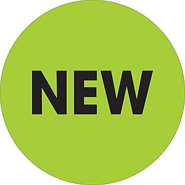 2" Circle - "New" Fluorescent Green Pre-Printed Inventory Control ...