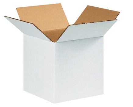 12" x 9" x 4" White Corrugated Cardboard Shipping Boxes 25/Bundle