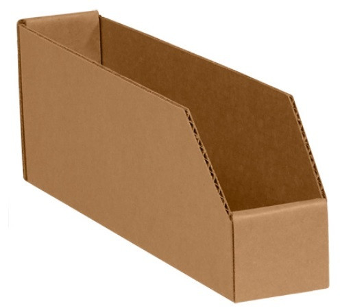2" x 18" x 4 1/2" Kraft Open Top Bin Boxes Bundle / 50