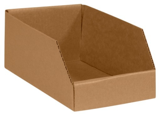3" x 12" x 4 1/2" Kraft Open Top Bin Boxes Bundle / 50