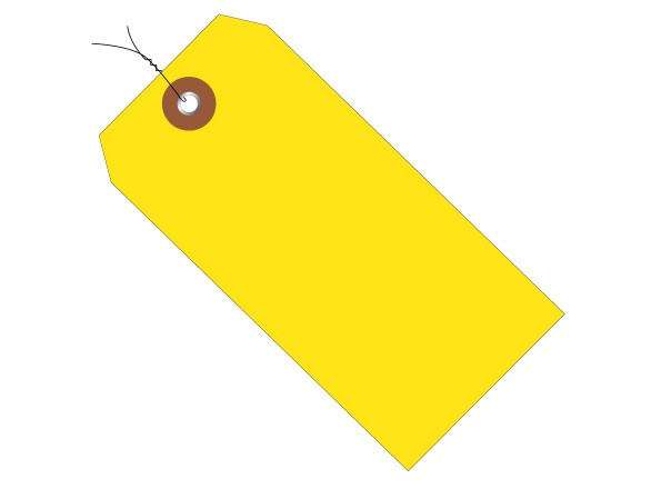 Pre-Wired Colored Vinyl Plastic Shipping Tags #5, 4 3/4" x 2 3/8" Case ...