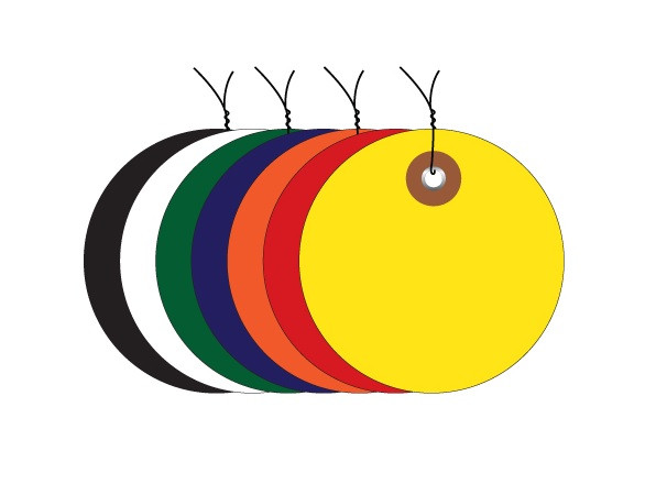 Pre-Wired Colored Vinyl Plastic Shipping Tags #5, 4 3/4" x 2 3/8" Case ...