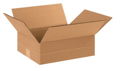 12" x 10" x 4" Flat Corrugated Cardboard Shipping Boxes 25/Bundle