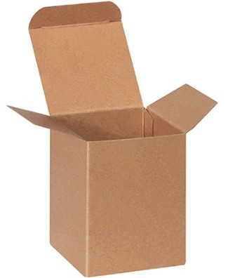 3" x 3" x 3" Kraft Reverse Tuck Folding Cartons 250/Case