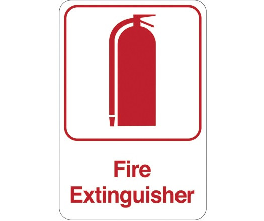 9" x 6" "Fire Extinguisher" Universal Instructional Facility Sign