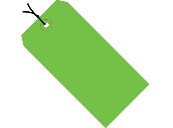 Pre-Strung Colored Shipping Tags #2, 3 1/4" x 1 5/8" 13 Pt. Case / 1000