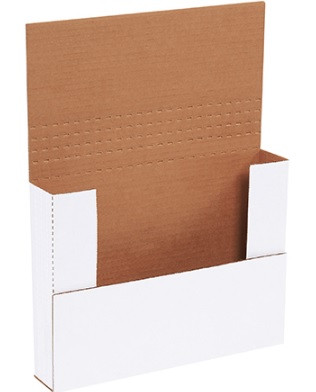 11" x 8 1/2" x 3" White Easy-Fold Mailers 50/Bundle