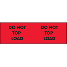 3" x 10" - "Do Not Top Load" (Fluorescent Red) Labels Roll / 500