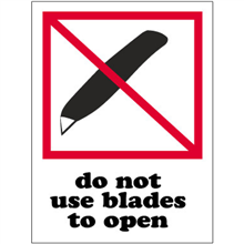 3" x 4" - "Do Not Use Blades to Open" International Safe-Handling ...