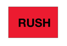 3 x 5" - "Rush" (Fluorescent Red) Labels Roll / 500