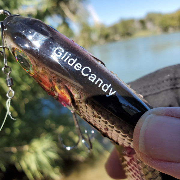 GlideCandy 2 section glide bait. 7" Threadfin Shad, Bone and Rainbow ...