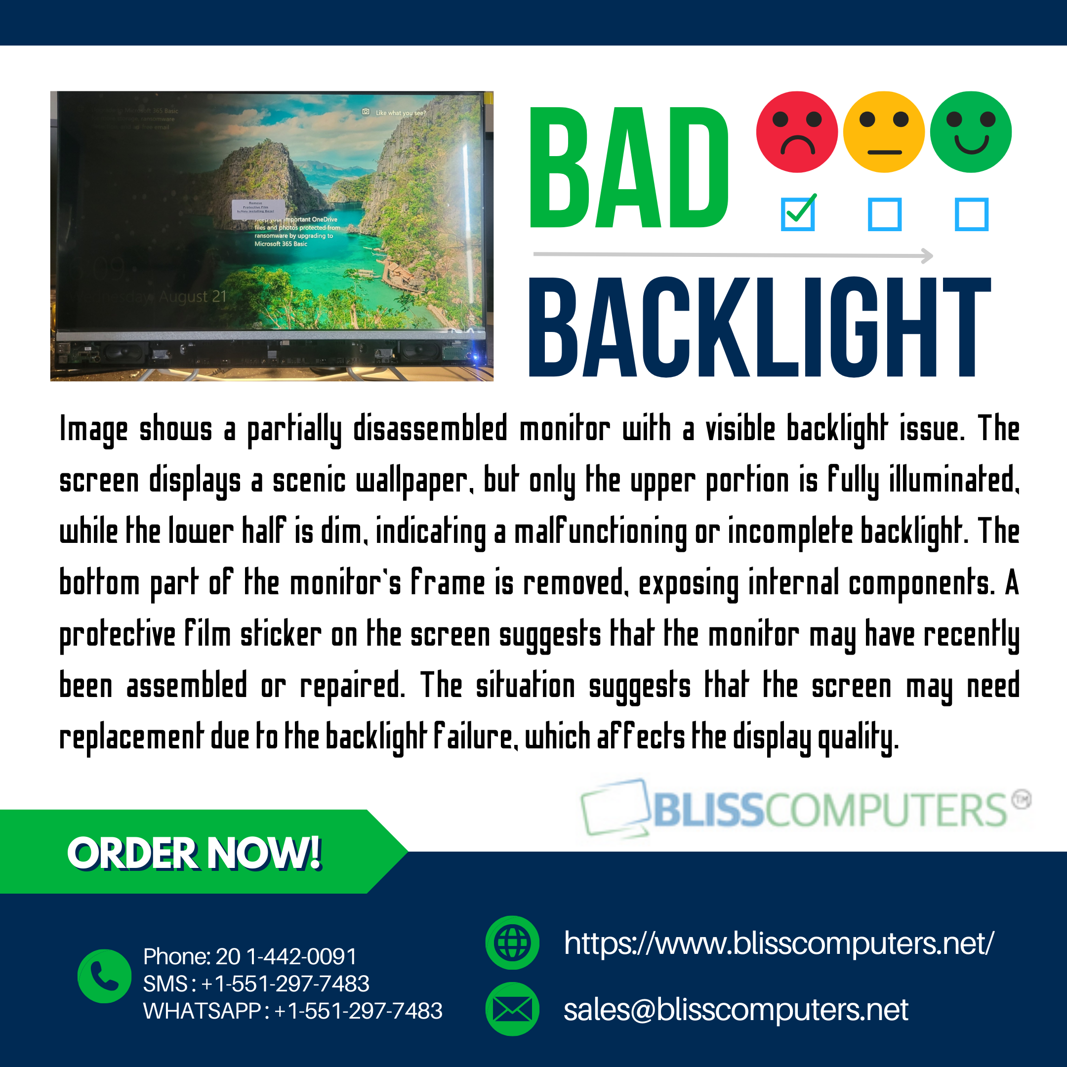 BAD BACKLIGHT (#1546) - Bliss Computers