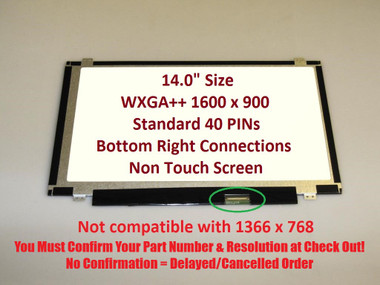 HP EliteBook 8460p LCD Display Screen 14" hd+ 1600x900 LED 40 pin RHC