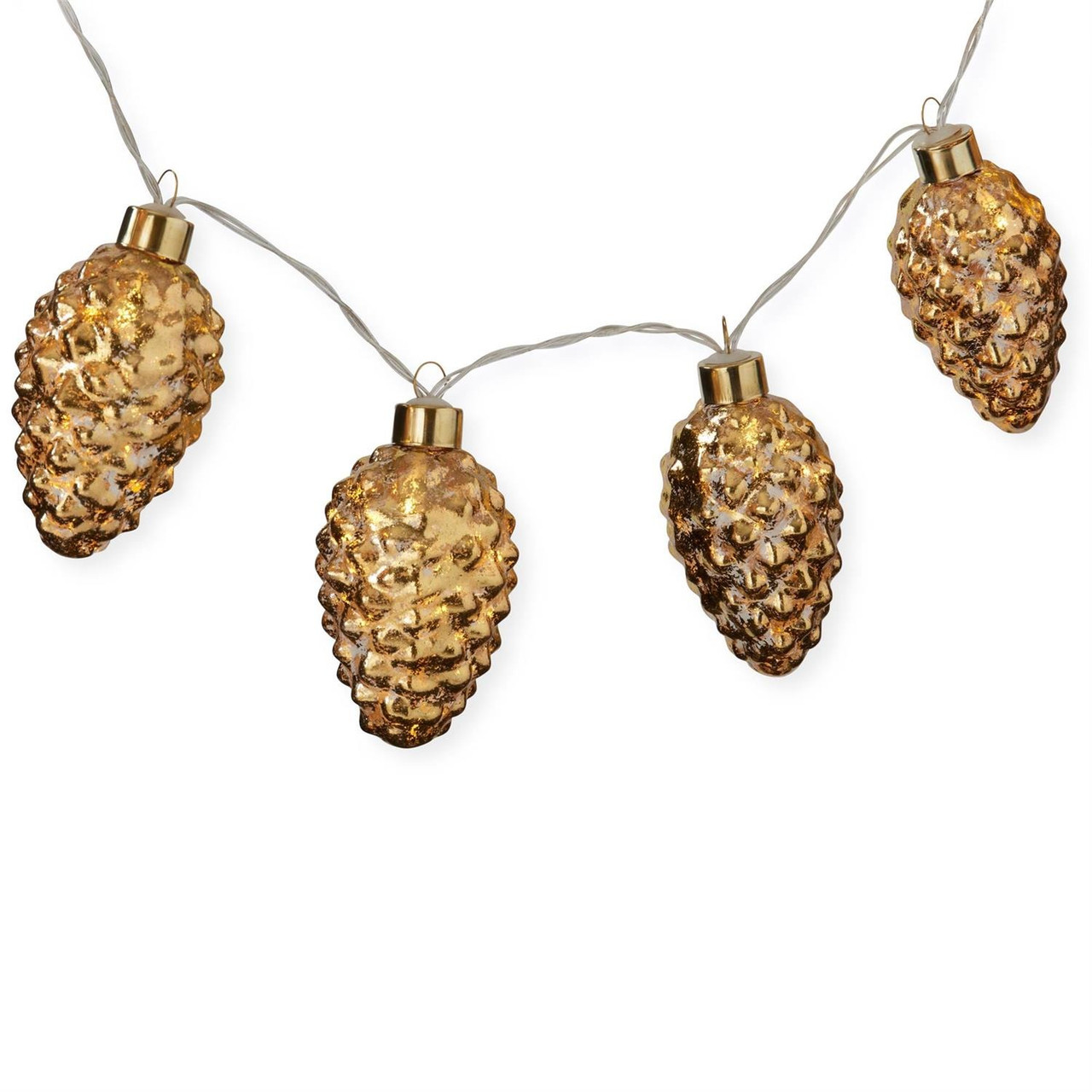 *LAST TWO* Garland, LED 43" Gold Pinecone Light Up