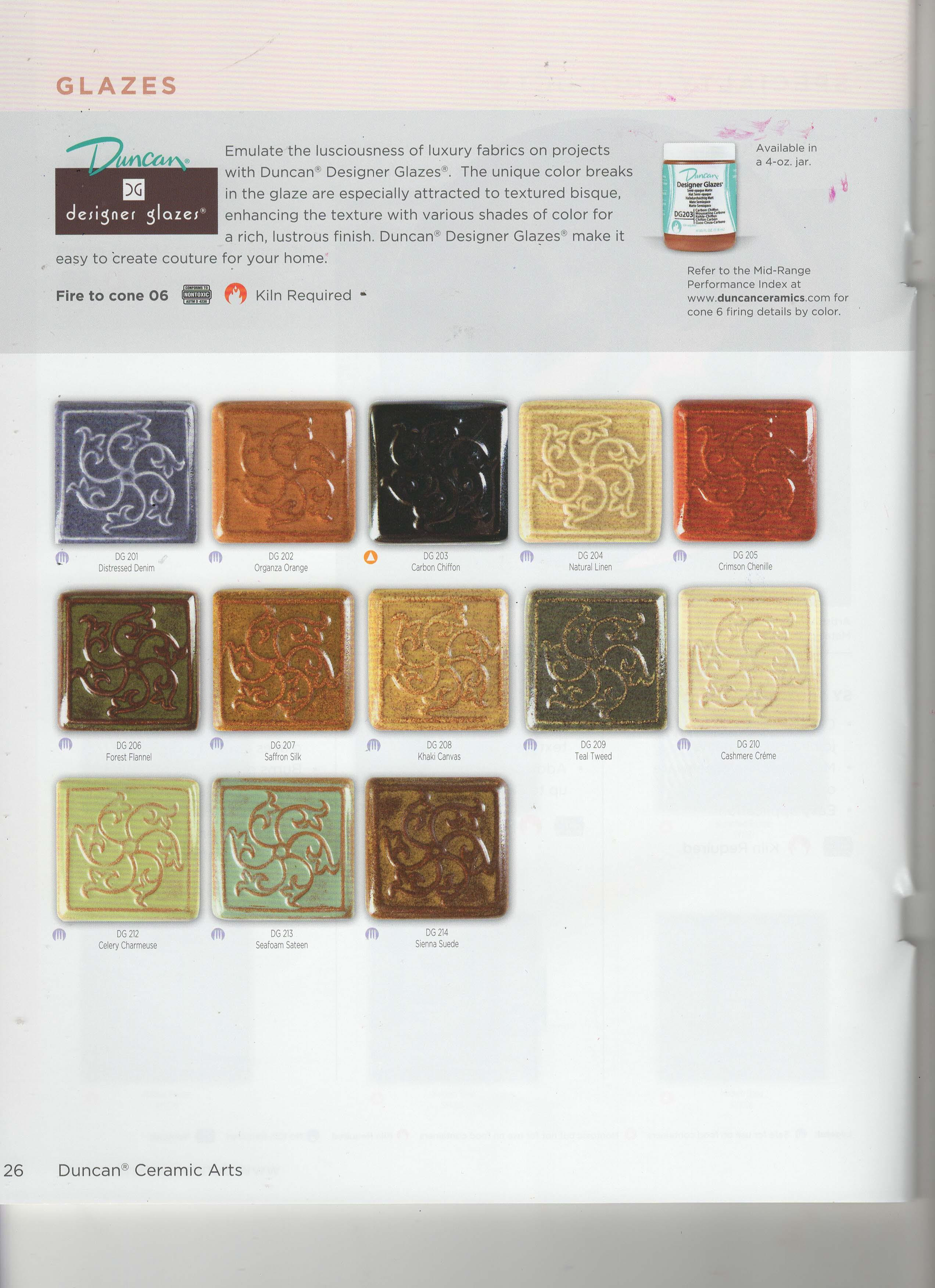 Glazes - Esmaltes - Duncan - DESIGNER GLAZES - Miami Ceramics and Clay ...