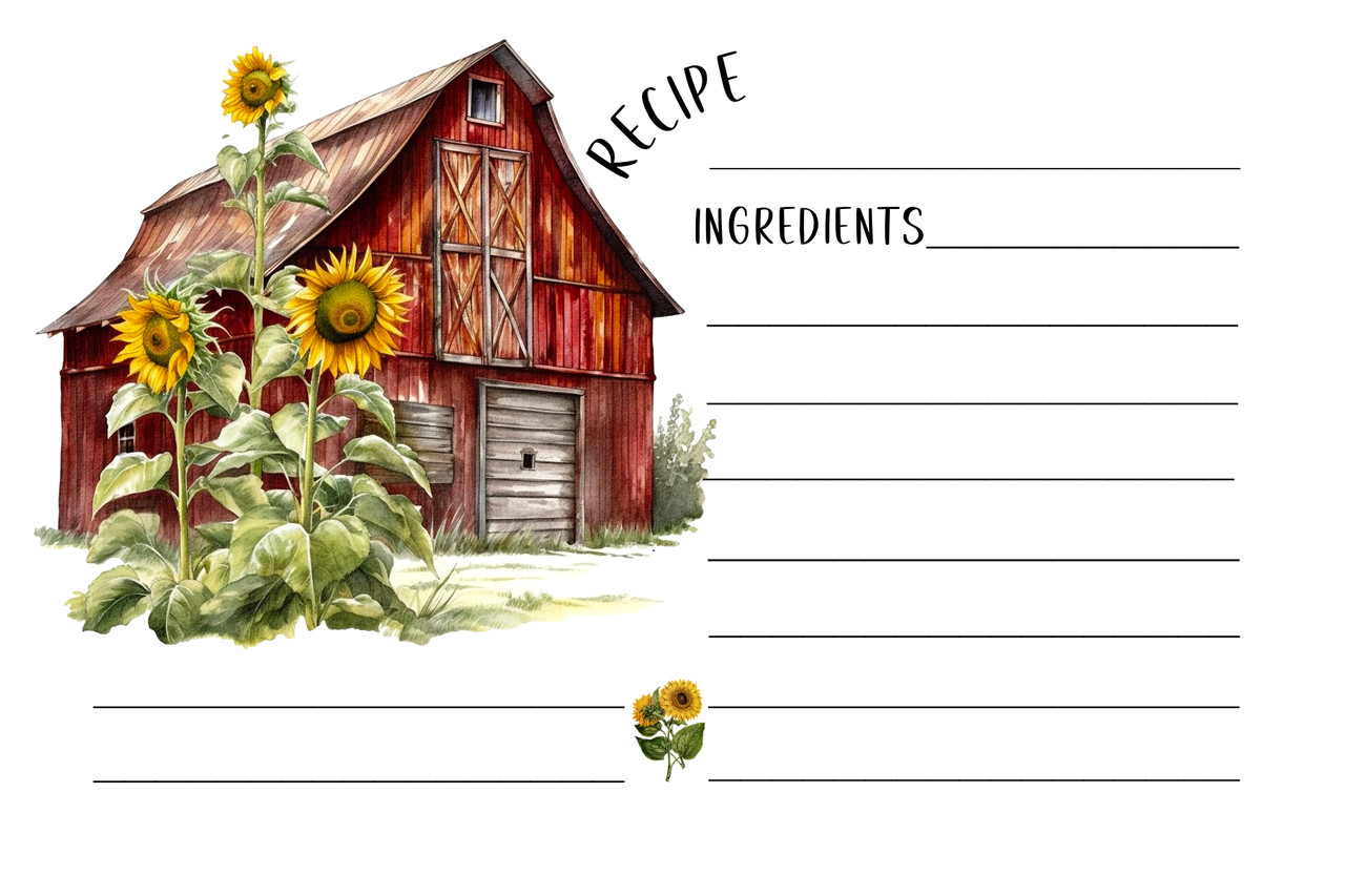 Rustic Barn Recipe Card